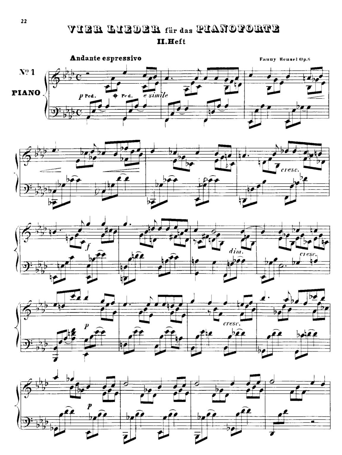 Mendelssohn, Fanny (Hensel) - Pianorarescores