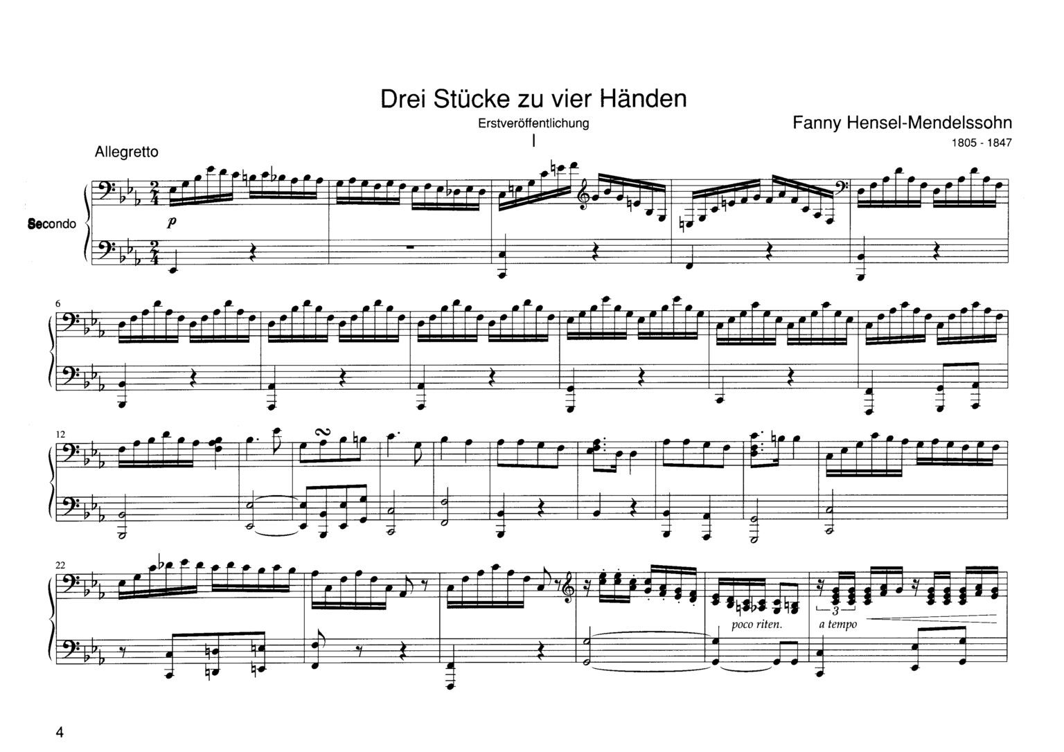 Mendelssohn, Fanny (Hensel) - Pianorarescores