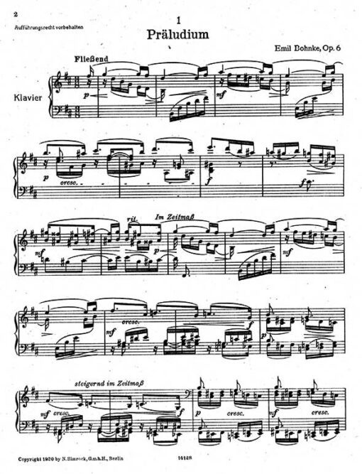 Bohnke, Emil - Pianorarescores