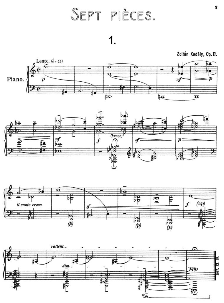 Kodaly, Zoltan - Pianorarescores