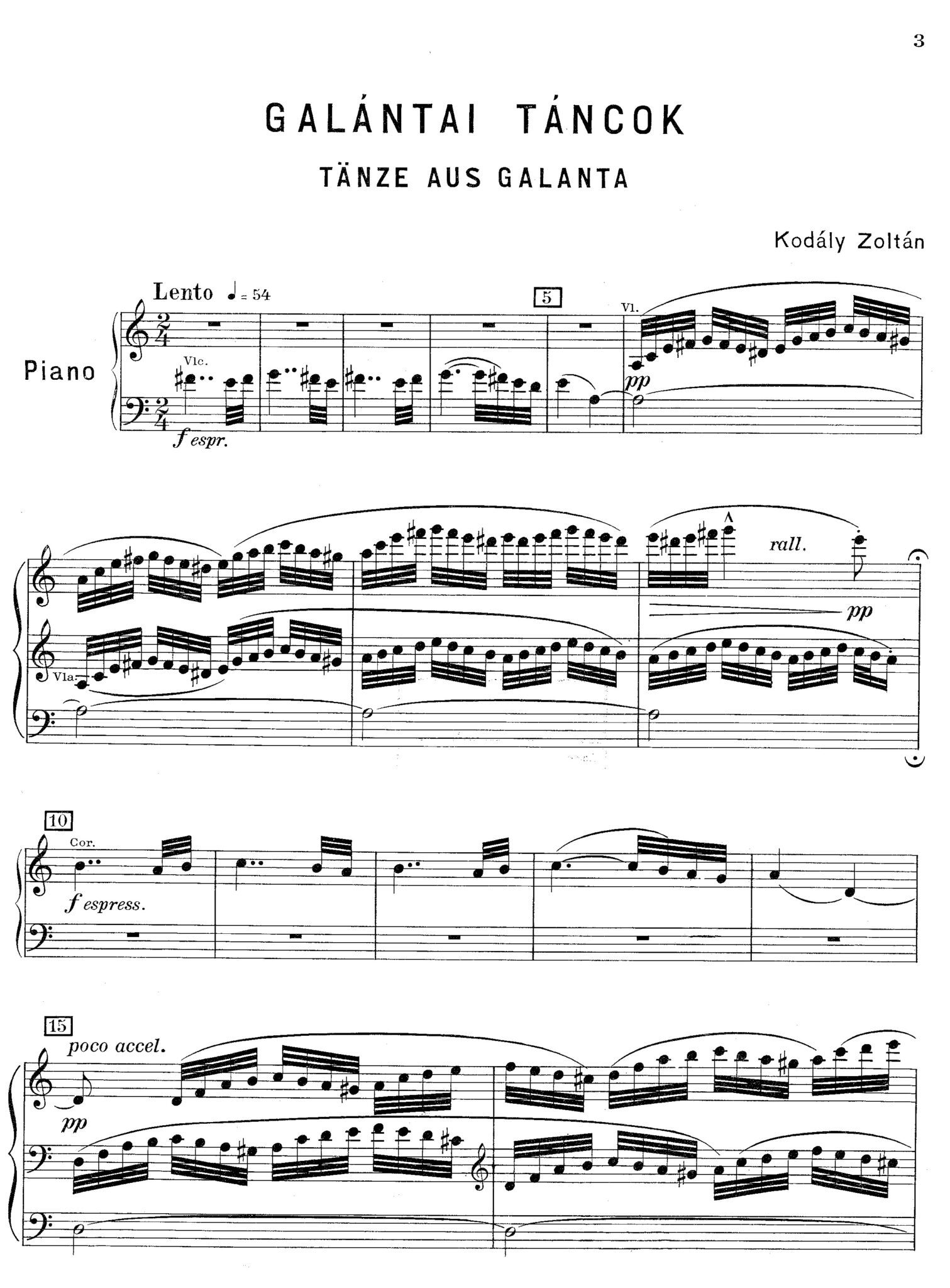 Kodaly, Zoltan - Pianorarescores