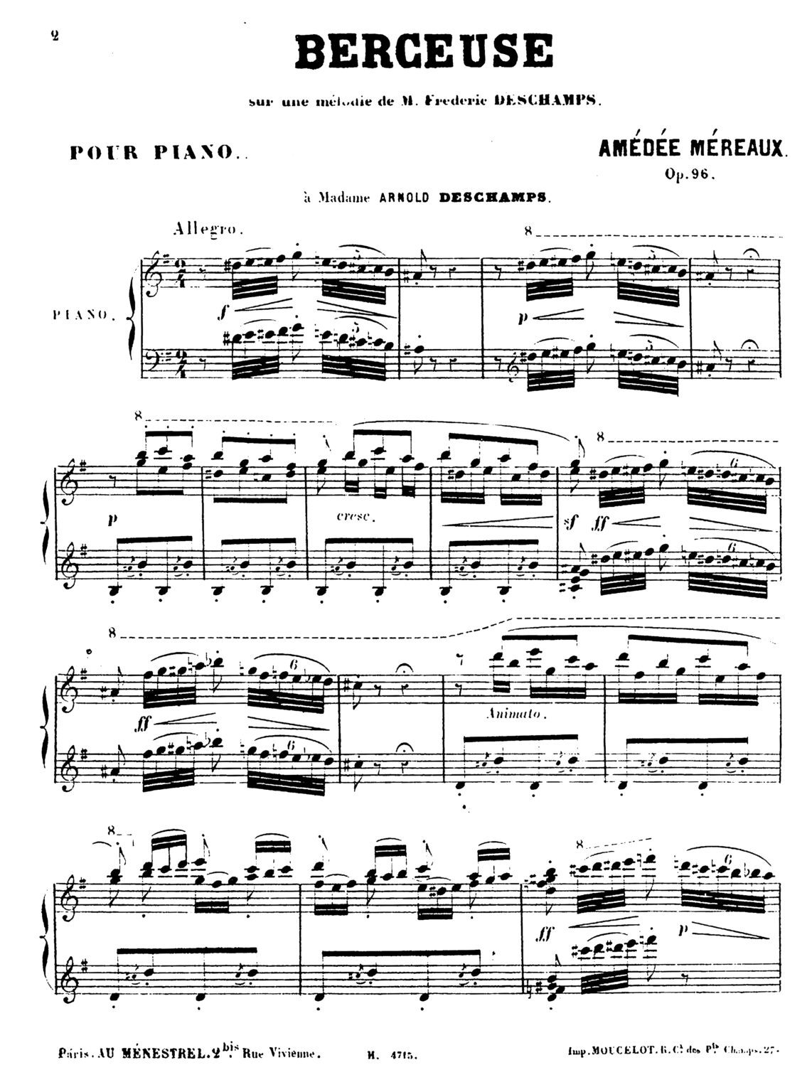 Méreaux, Amédée - Pianorarescores