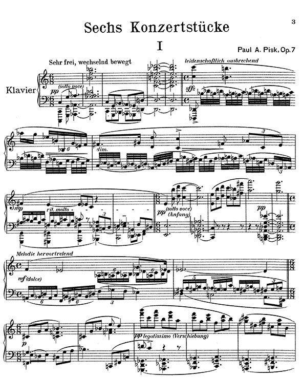 Paul Amadeus Pisk Sketches Konzertstucke sheet music