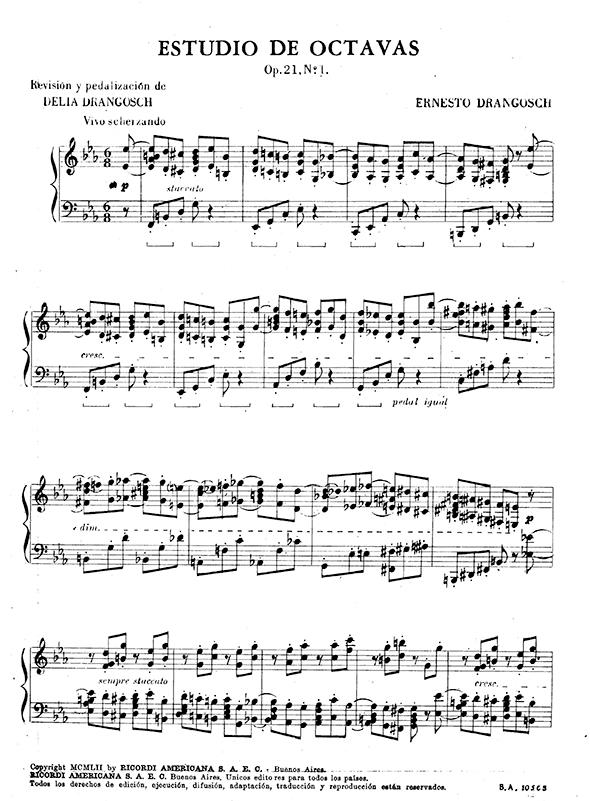 Ernesto Drangosch complete etudes for piano sheet music