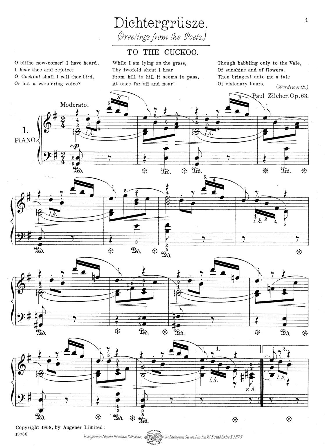 Zilcher, Paul - Pianorarescores