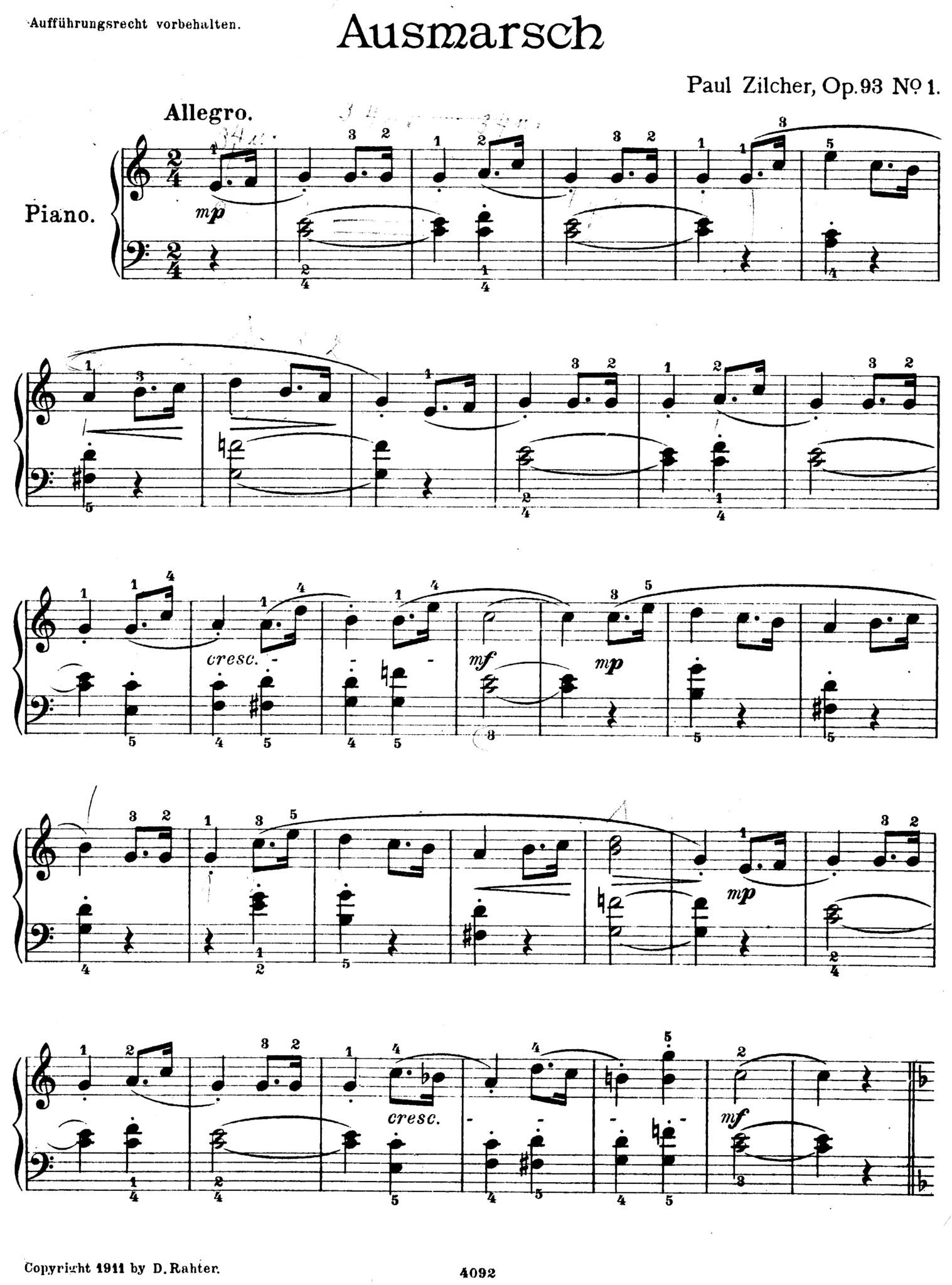 Zilcher, Paul - Pianorarescores