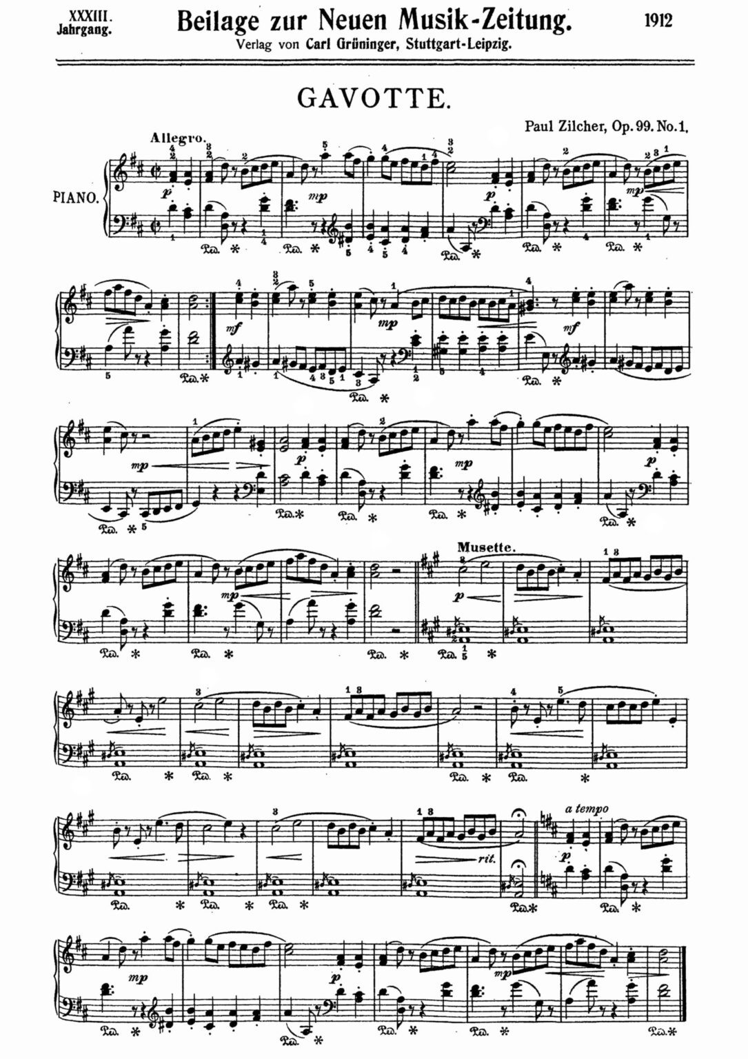 Zilcher, Paul - Pianorarescores