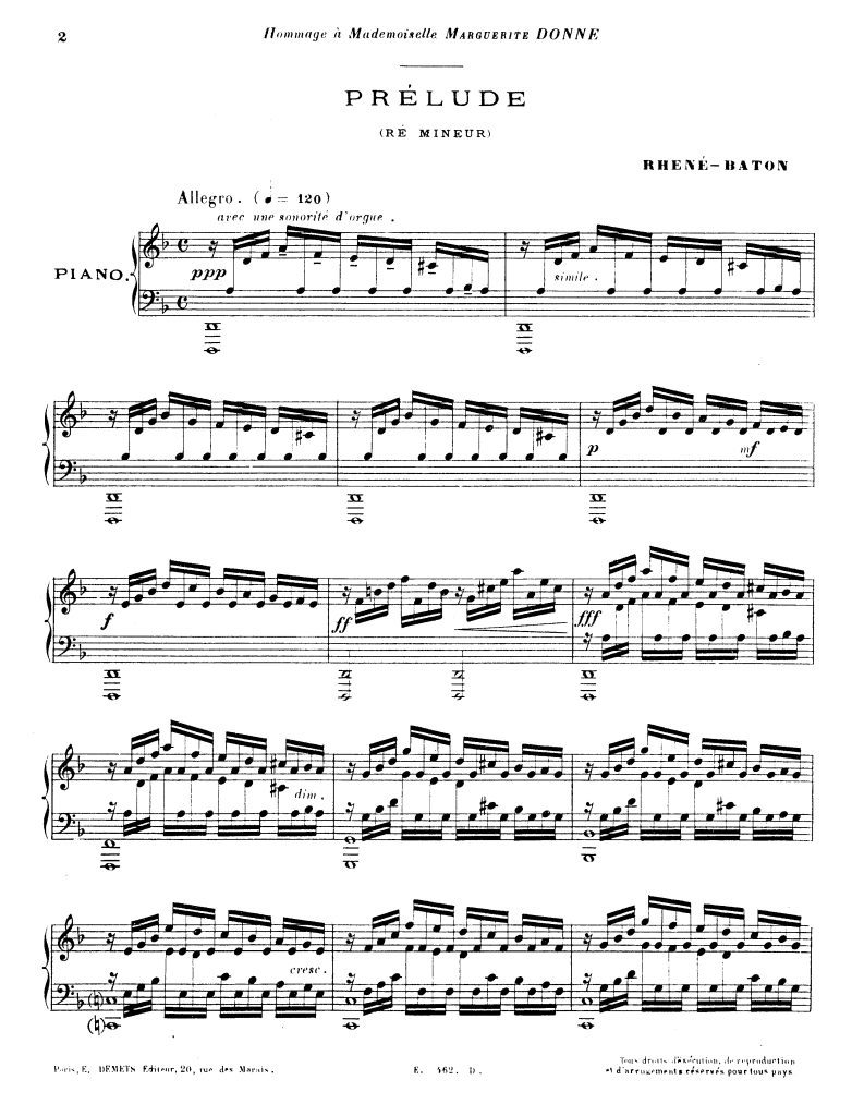 Rhené-Baton, Emmanuel - Pianorarescores