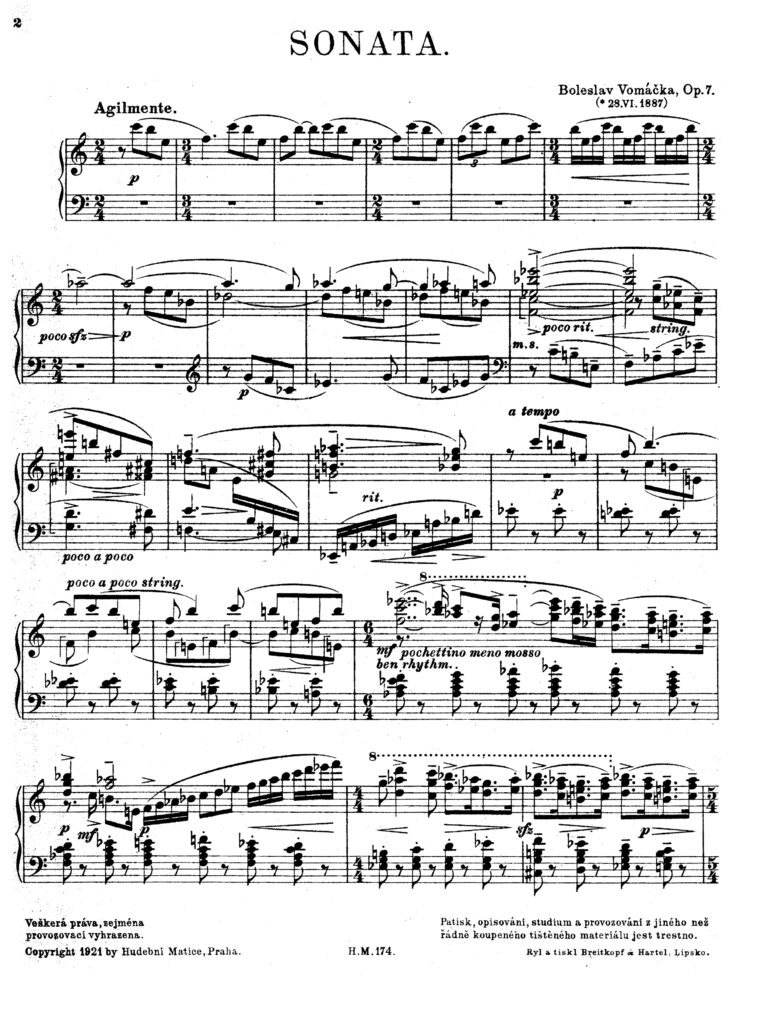 Vomacka, Boleslav - Pianorarescores