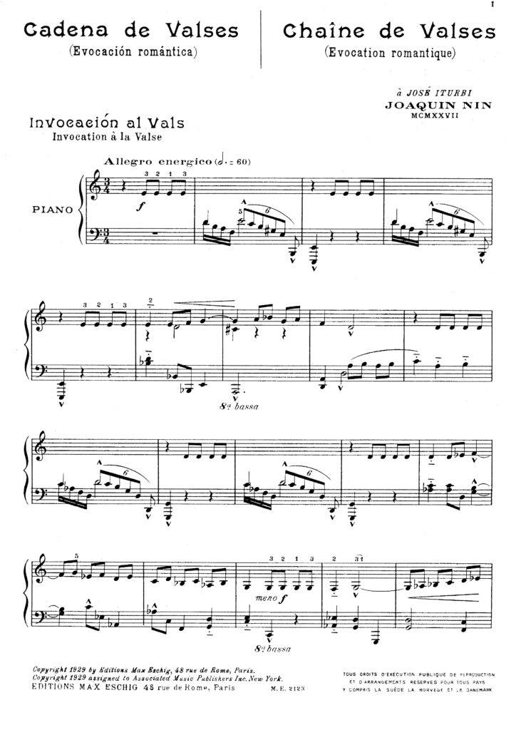 Joaquin Nin-Culmell piano sheet mu