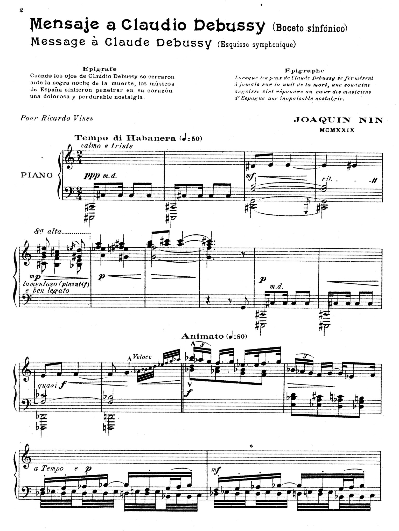 Joaquin Nin-Culmell piano sheet mu